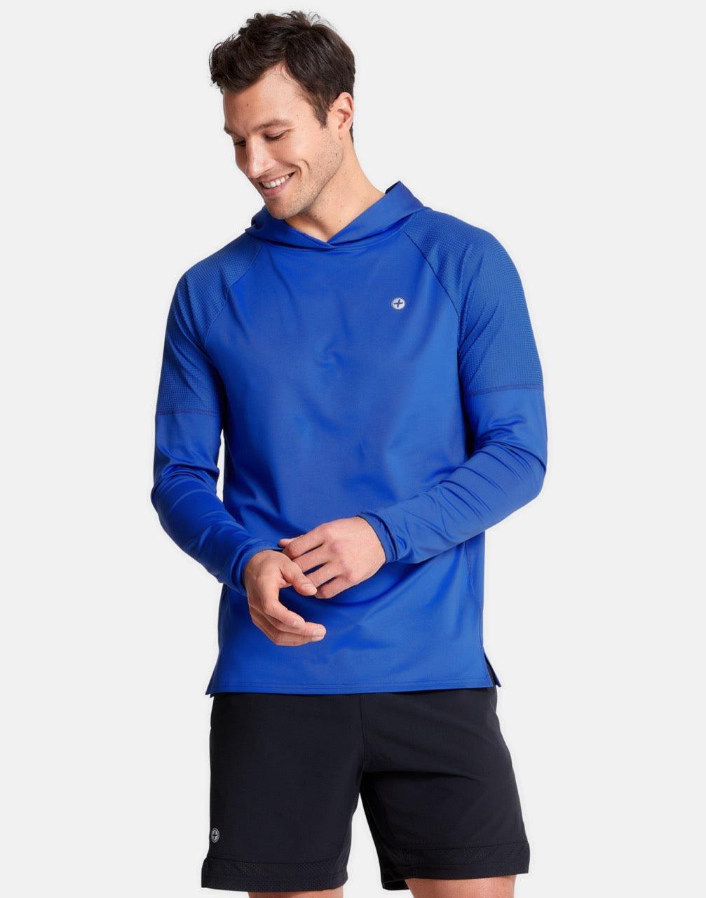 Celero Hooded Long Sleeve in Earth Blue - My-Boutique.co.uk